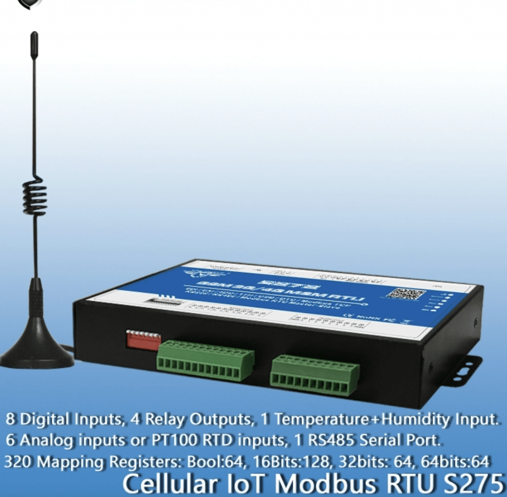 MODBUS RTU S275 (8DIN, 6AIN/PT100, 4Relay, 1TH)