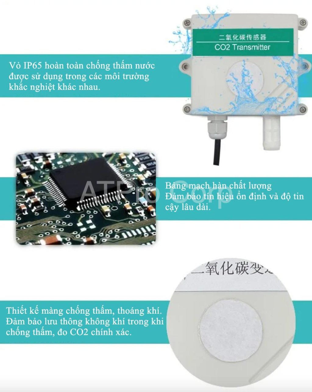 Cảm biến khí CO2 4-20mA chính hãng giá rẻ uy tín