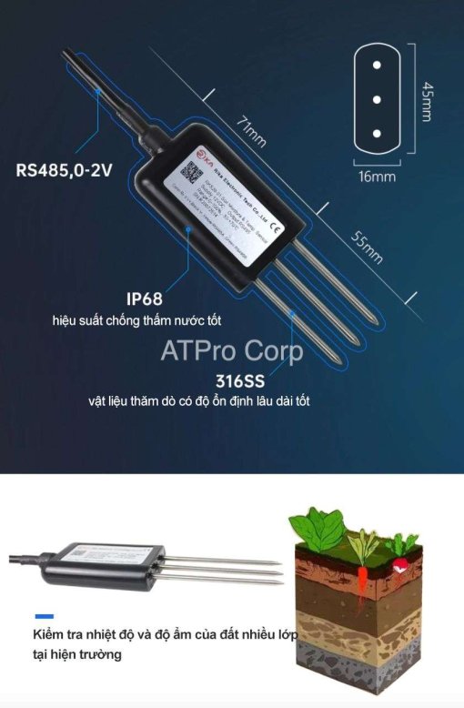 Cảm biến đo nhiệt độ độ ẩm của đất RK520-01 giá rẻ uy tín