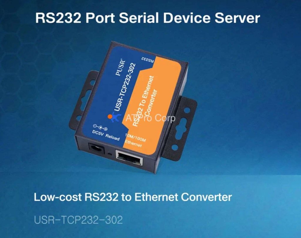 Bộ chuyển tín hiệu RS232 sang Ethernet USR- TCP232-302 giá rẻ