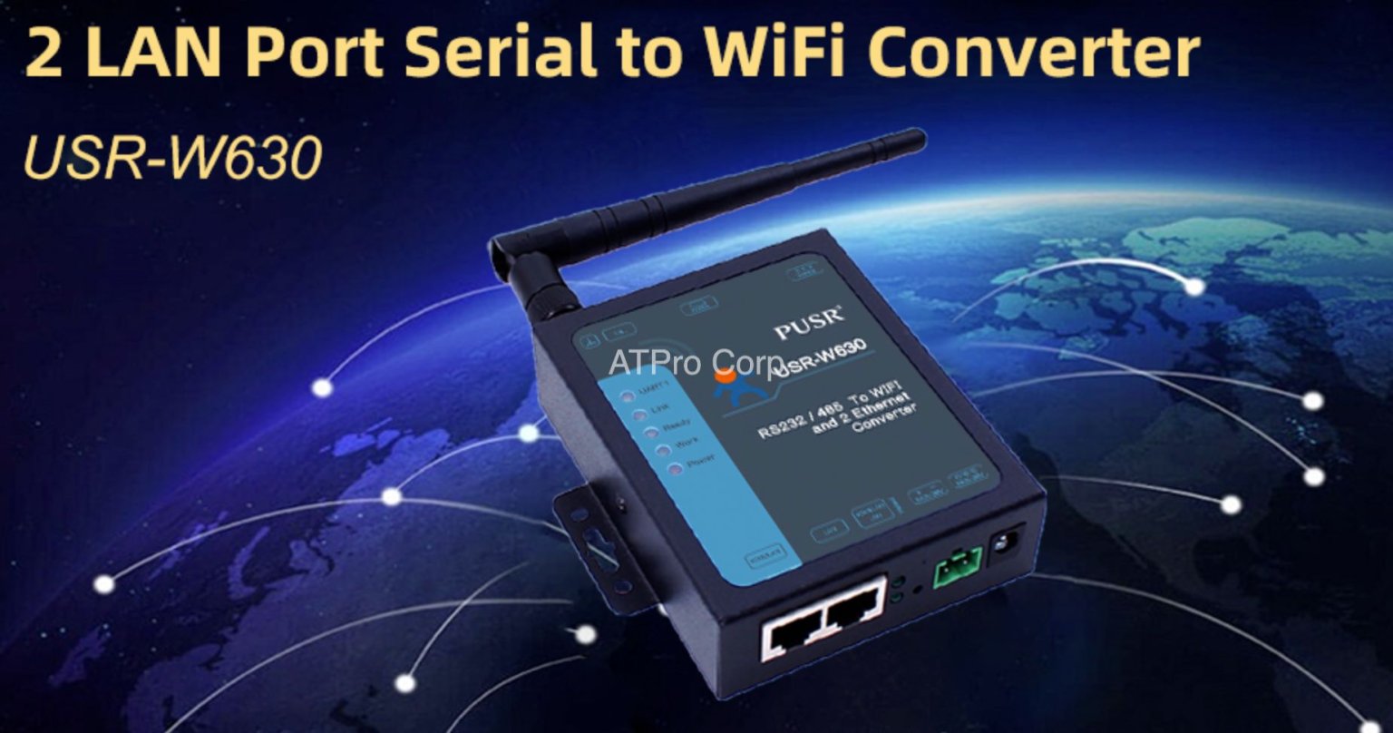 USR-W630 bộ chuyển RS232/RS485 sang wifi, 2 ethernet giá rẻ