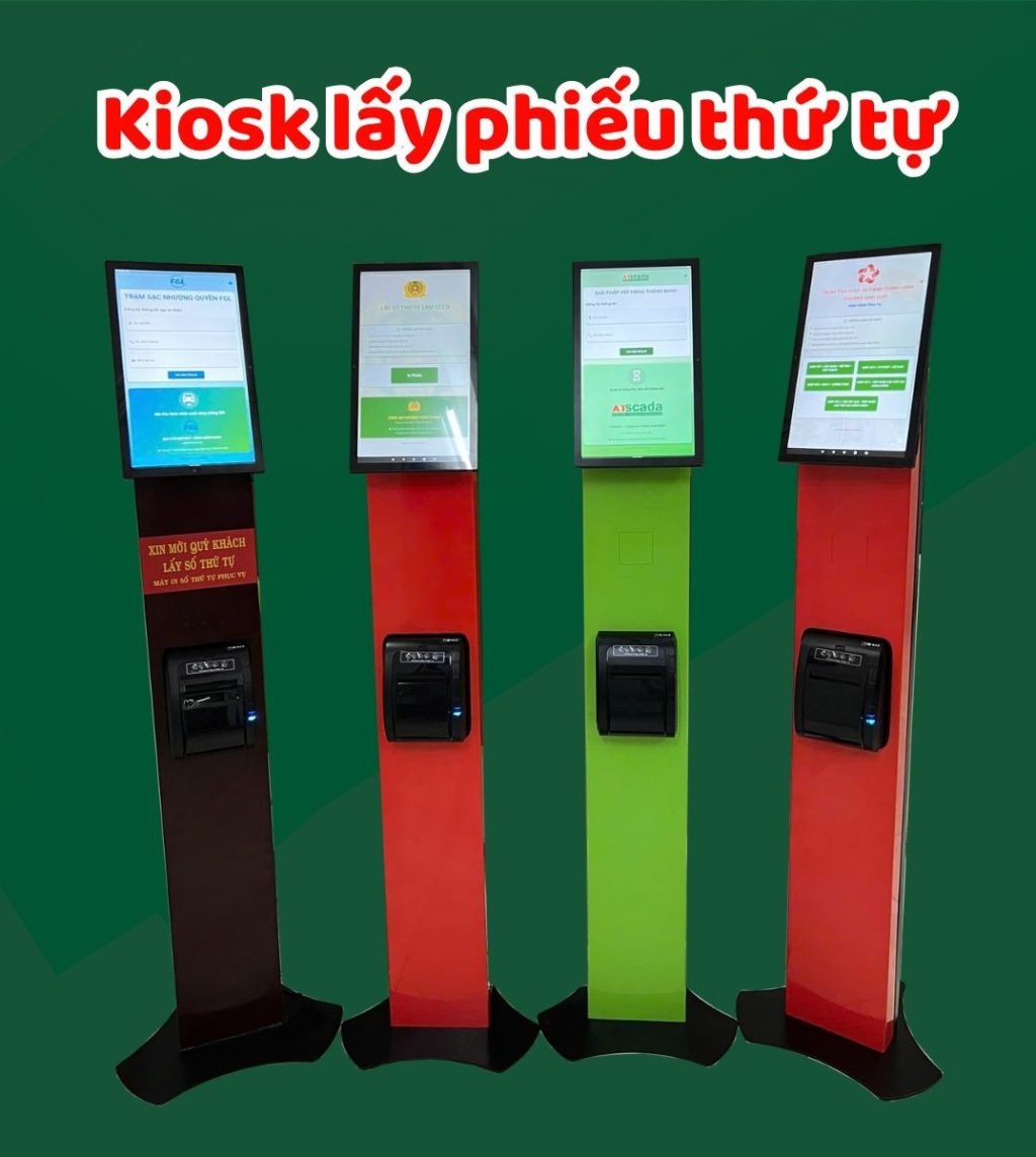 Queue Management Kiosk with Automatic Ticket Dispenser - ATSCADA